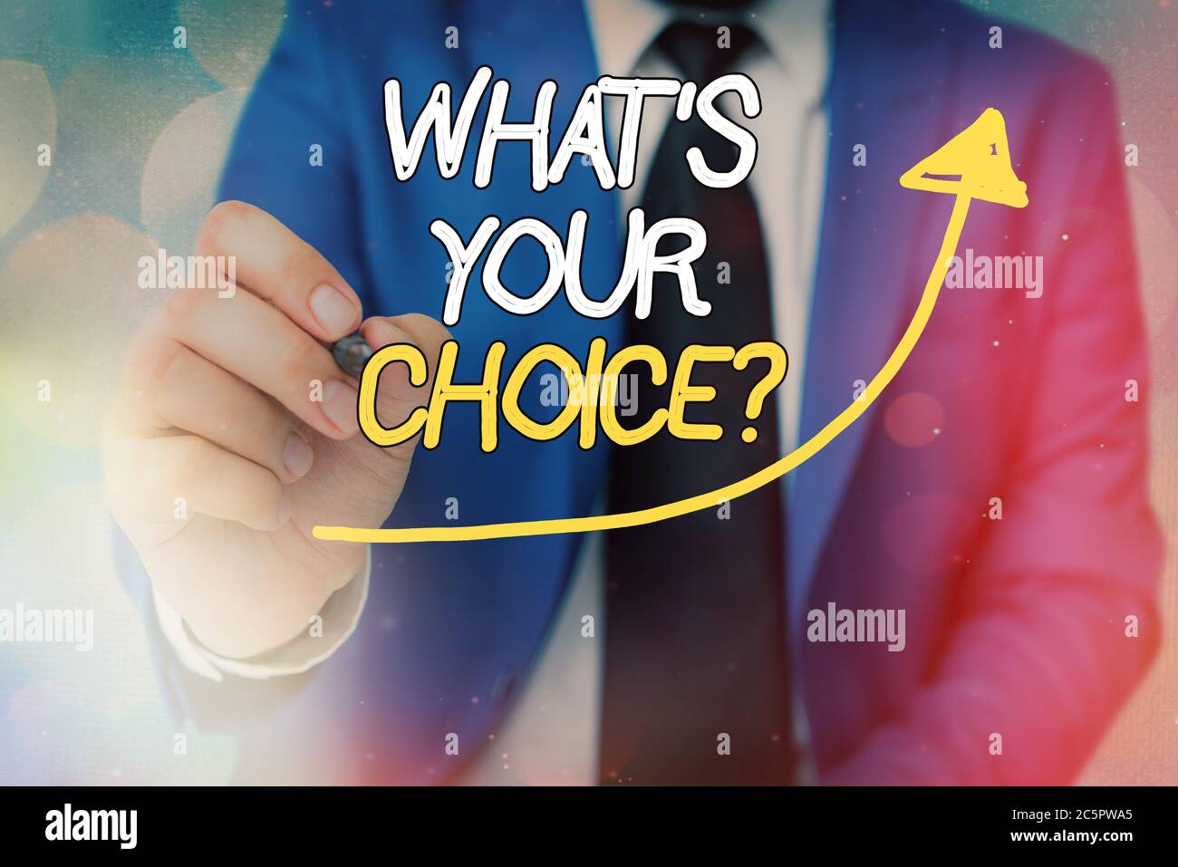 Text sign showing Whats Your Choice Question. Business photo showcasing ...