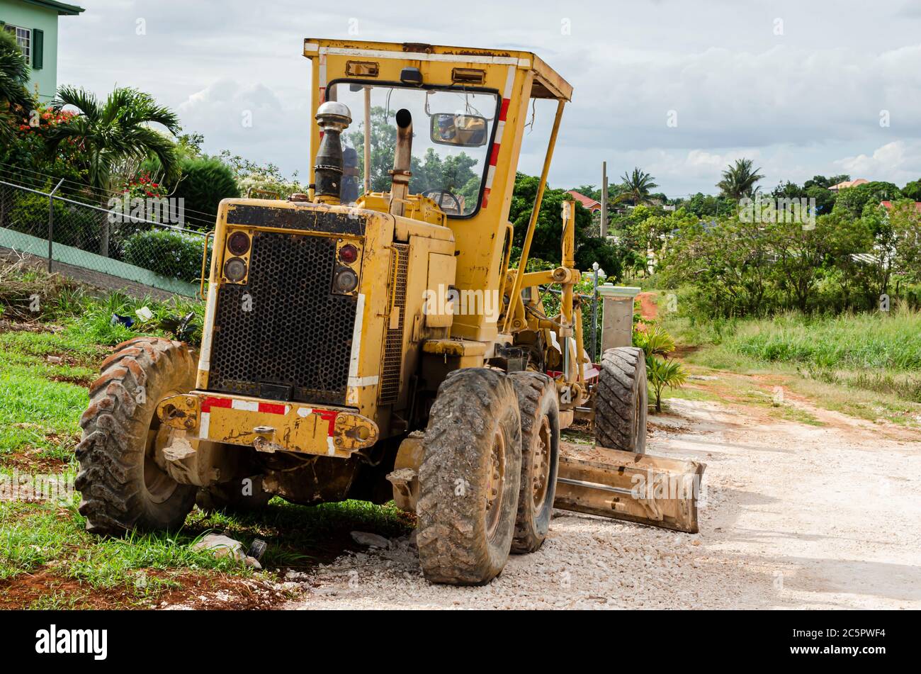 Back Of Motor Grader Stock Photo - Alamy