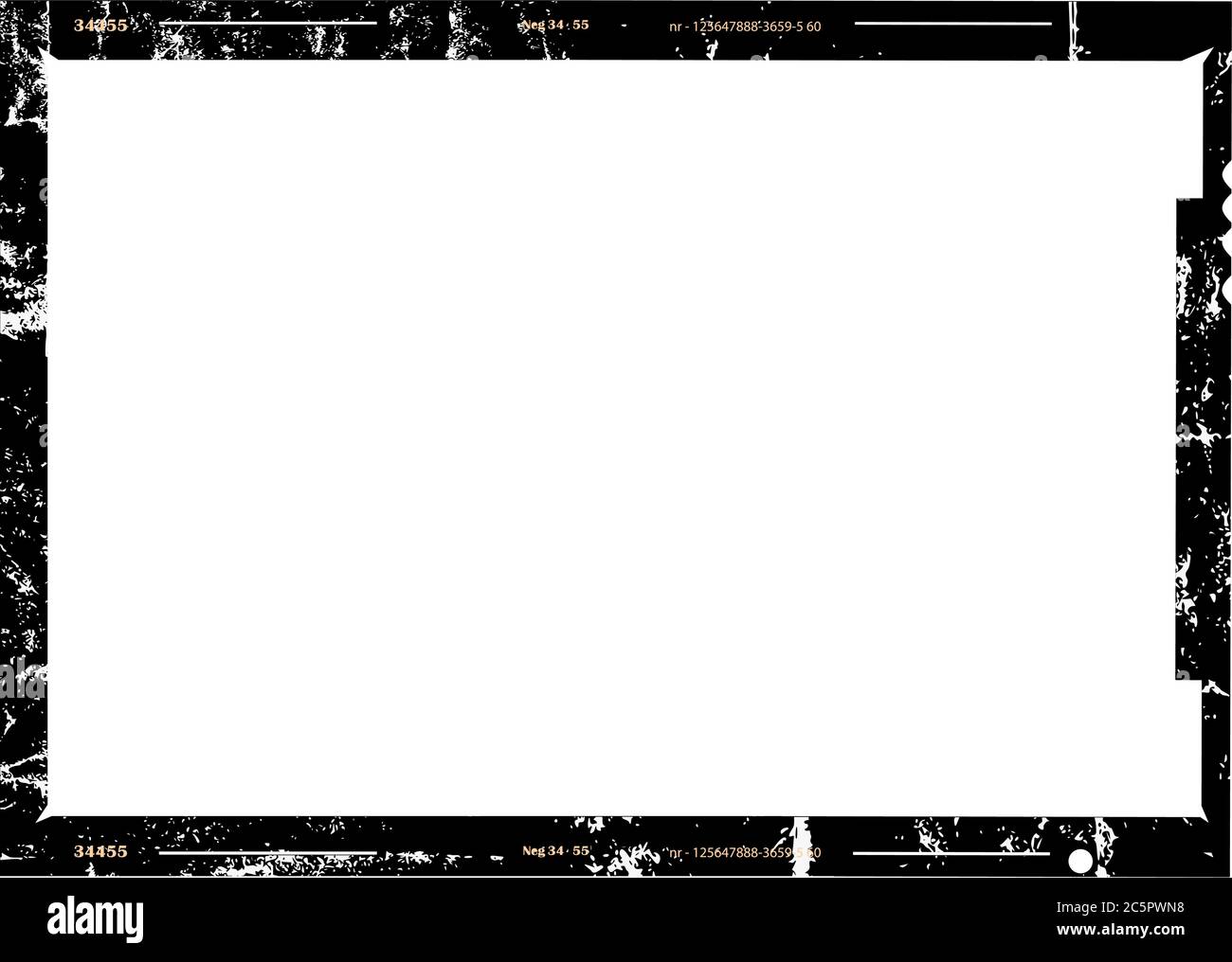 Empty frame of photographic analog film, camera film, grungy photo ...