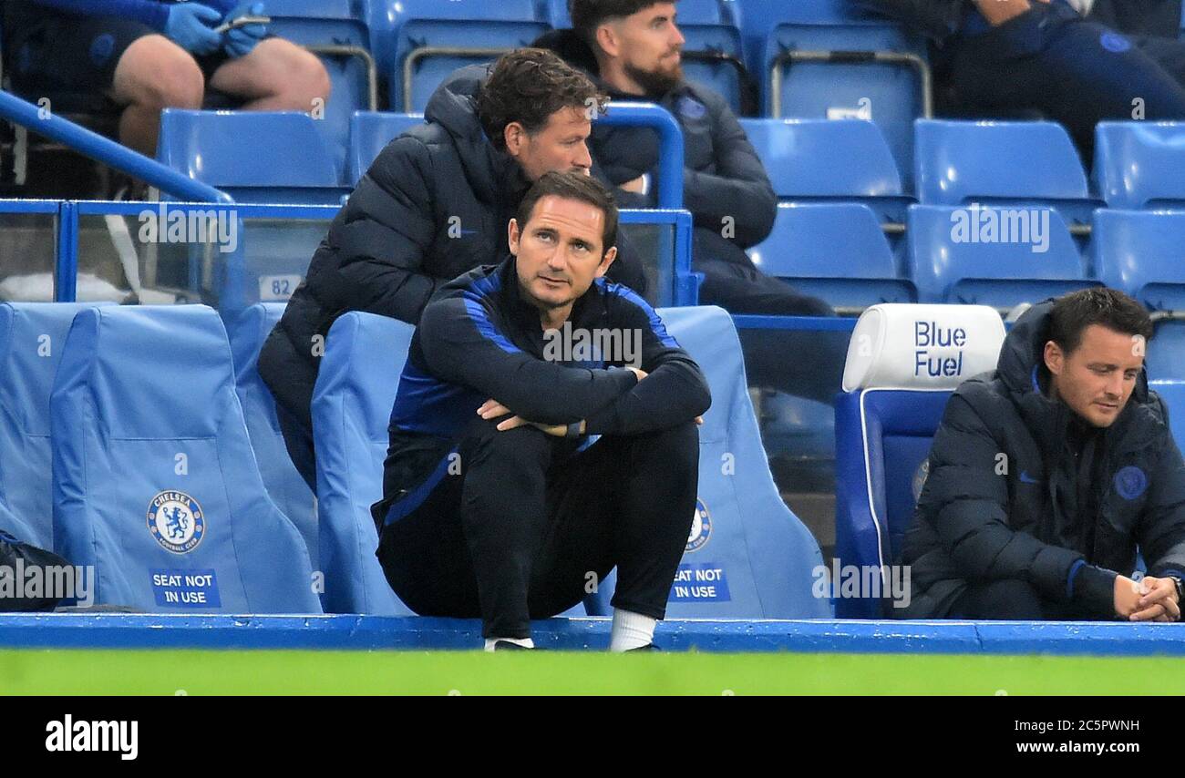 Chelsea manager Frank Lampard during the Premier League match at ...