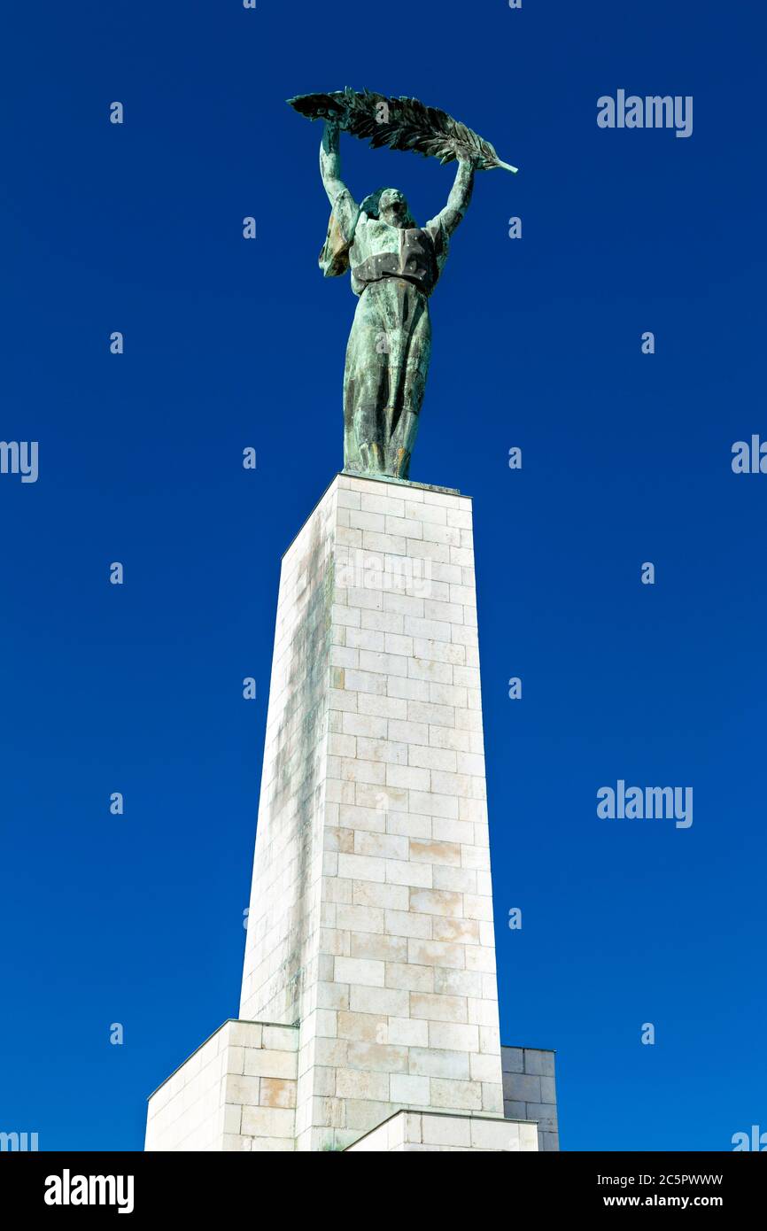 Liberty Statue on Gellert Hill, Budapest, Hungary Stock Photo - Alamy