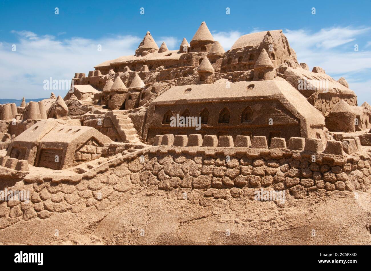 Sand castle on a beach, Chile. Sand castle on the Chilean coast on the ...