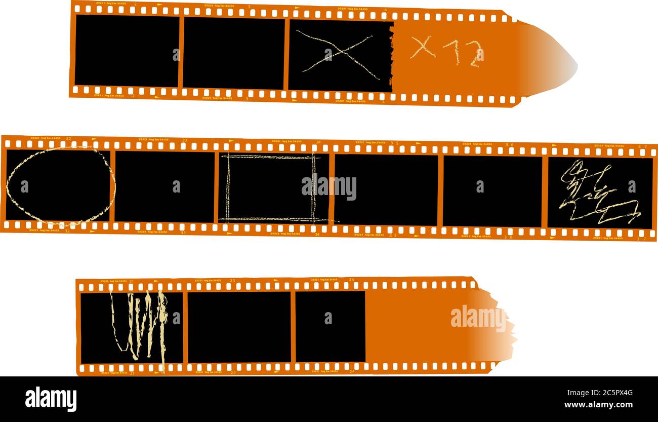 Empty frame of photographic analog film, camera film, grungy photo ...