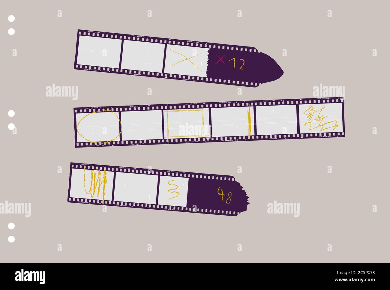 Empty frame of photographic analog film, camera film, grungy photo ...