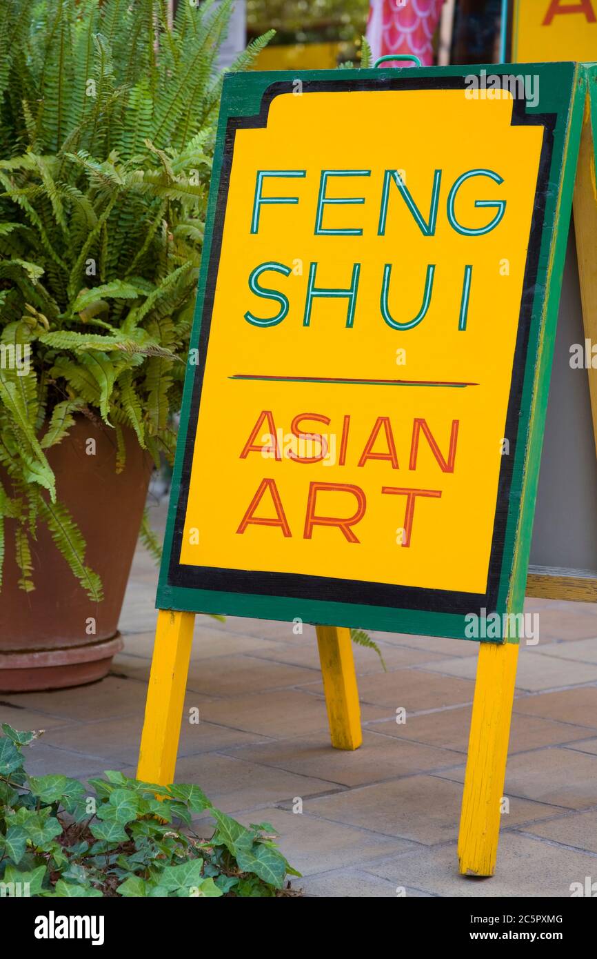 Feng Shui sign in Chinatown, Sacramento, California, USA Stock Photo ...