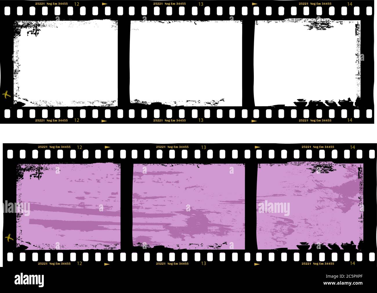 Empty frame of photographic analog film, camera film, grungy photo ...