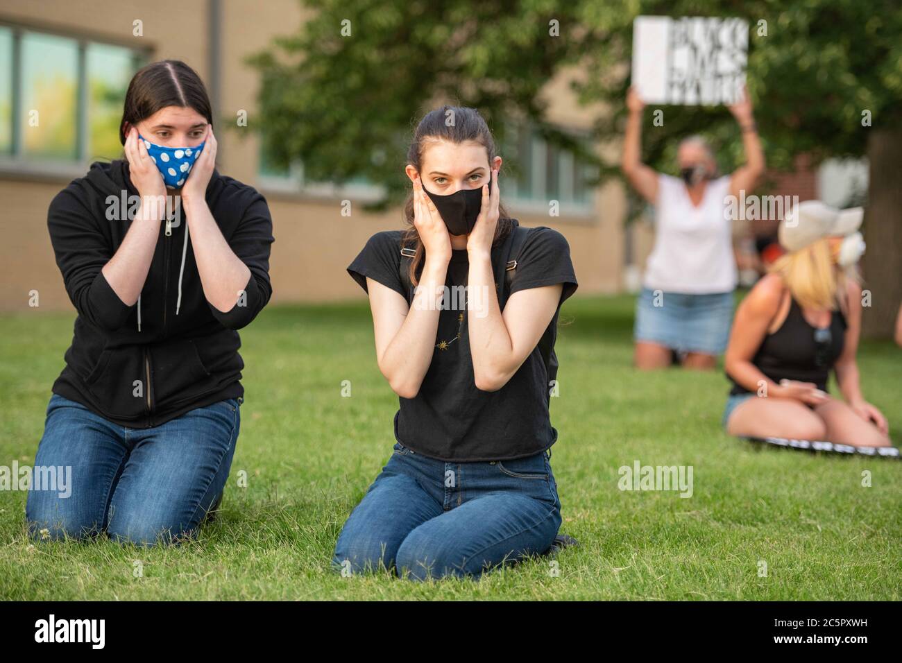 Aurora, Colorado, USA. 3rd July, 2020. Protesters fearing the use of ...
