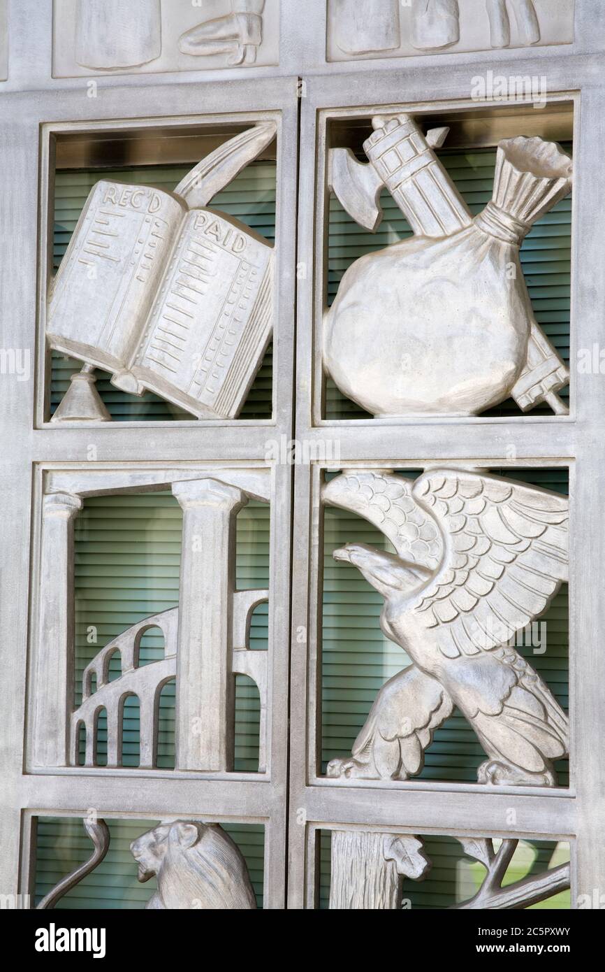 Front door detail on the State Capitol Building, Sacramento, California ...