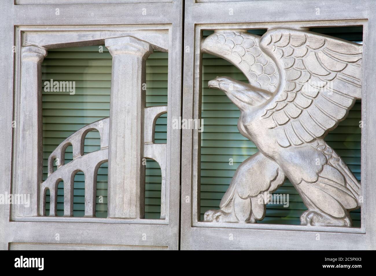 Front door detail on the State Capitol Building, Sacramento, California ...