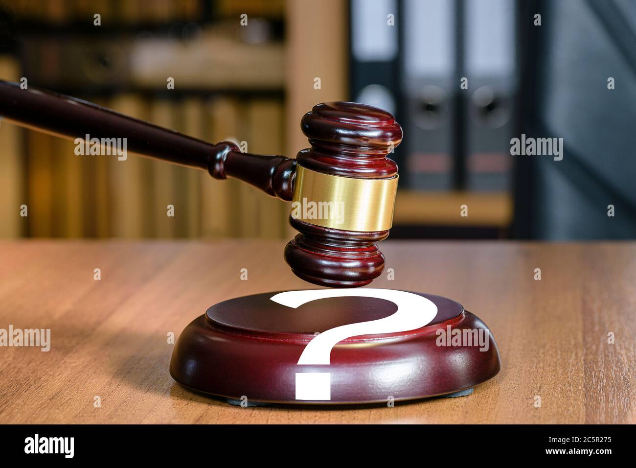 Judgment is in doubt. Court decision is marked by a question mark ...