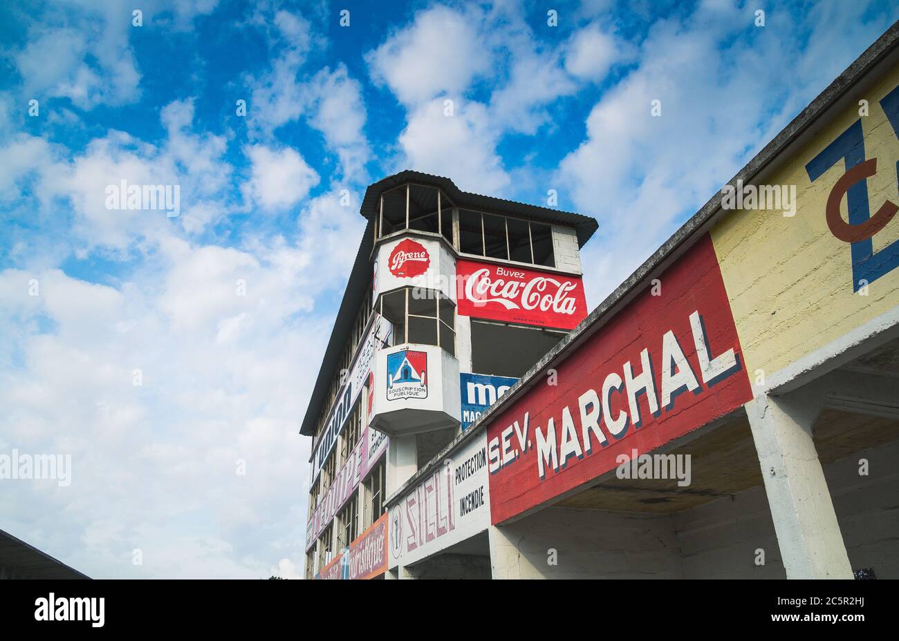 Pit Lane and pit buildings of the French Grand Prix Formula One circuit ...