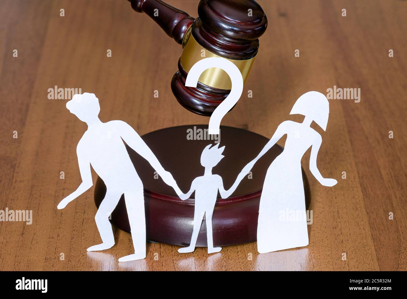 Child has question mark in court when parents divorce. Family and child ...