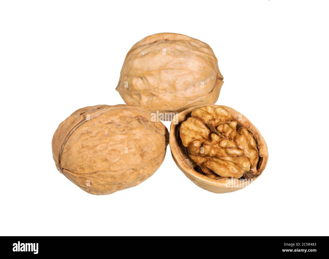 Walnuts isolated on white background. Macro of nuts. Nuts and seeds of ...