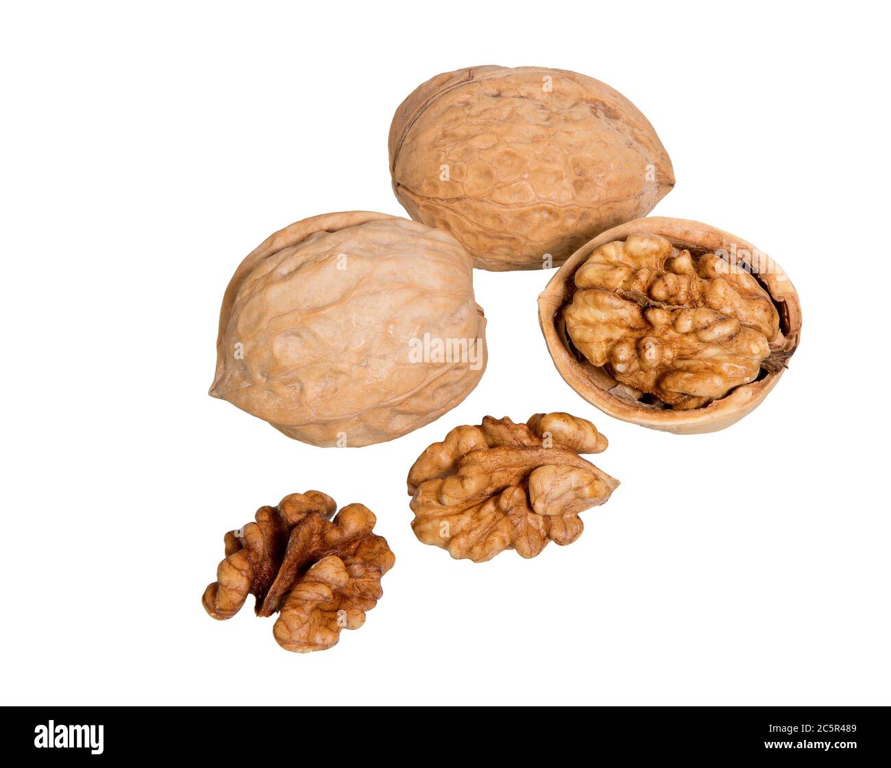 Walnuts isolated on white background. Macro of nuts. Nuts and seeds of ...