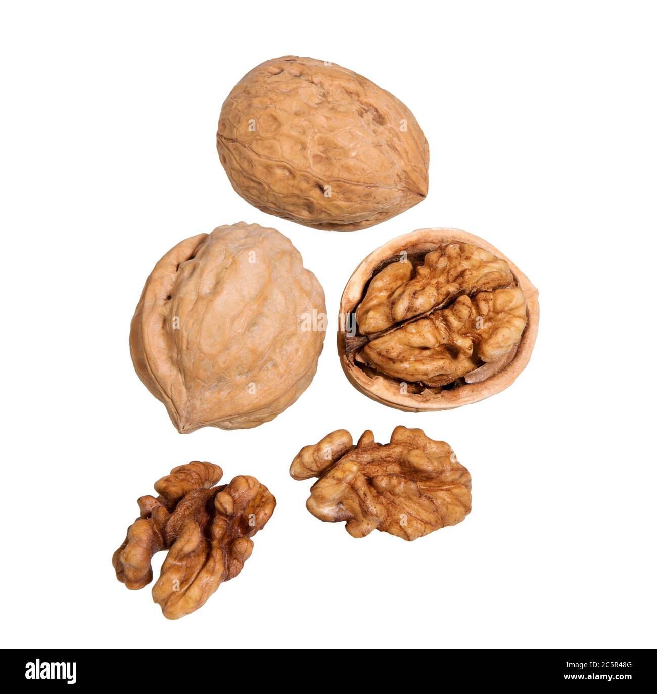 Walnuts isolated on white background. Macro of nuts. Nuts and seeds of ...