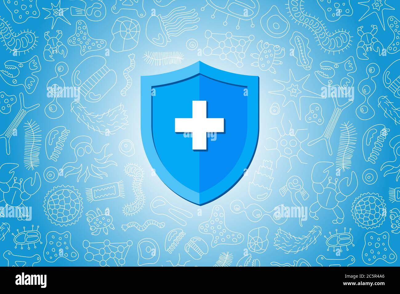Immunity Hygienic Medical Prevention Blue Shield Protecting From Virus