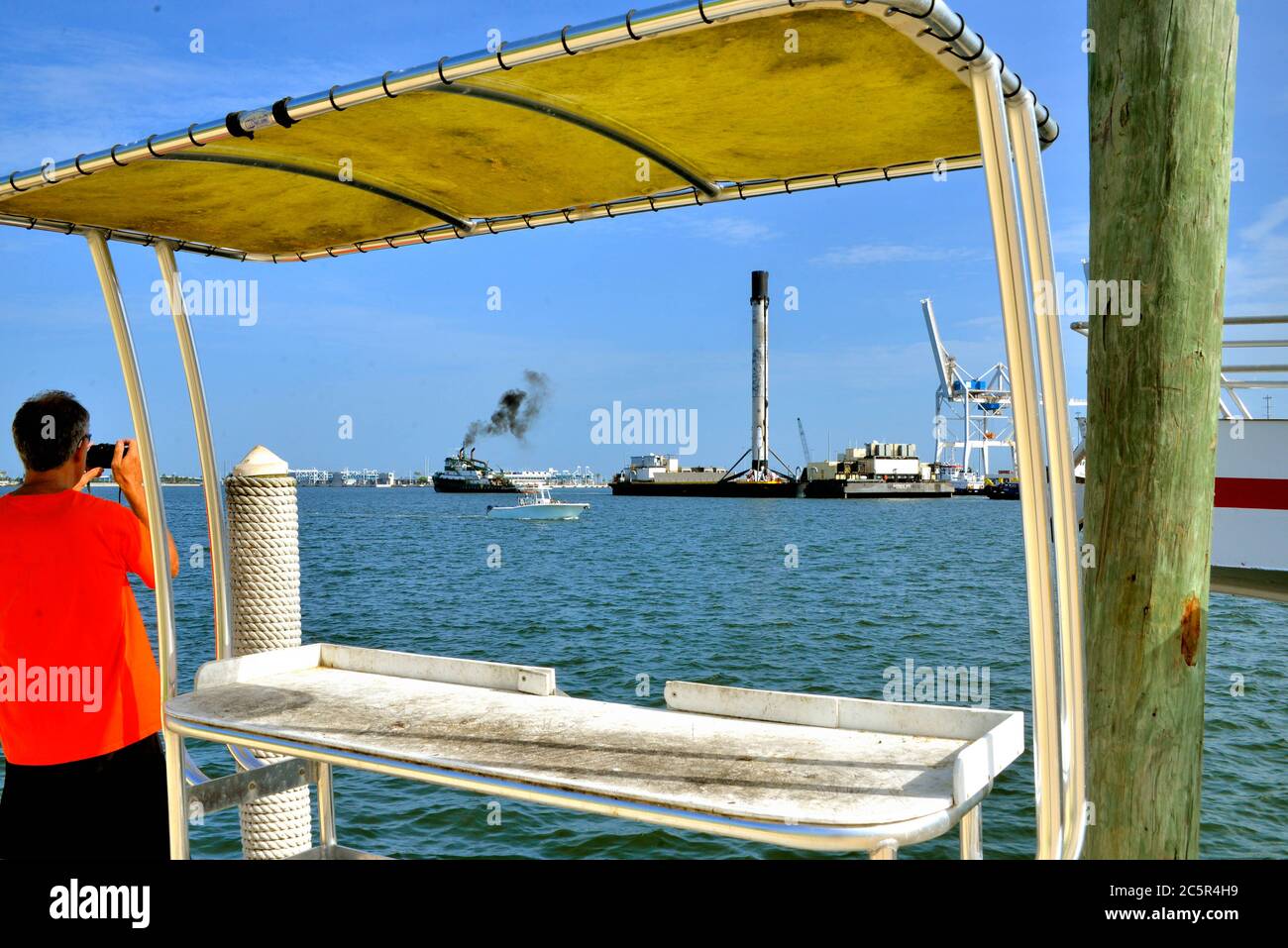 Port Canaveral. Brevard County. Florida. USA. July 4, 2020. The SpaceX ...