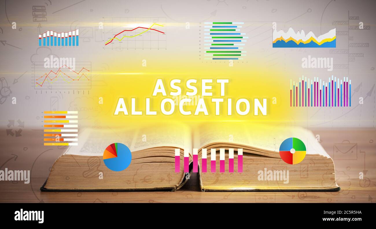 Open book with ASSET ALLOCATION inscription, new business concept Stock ...