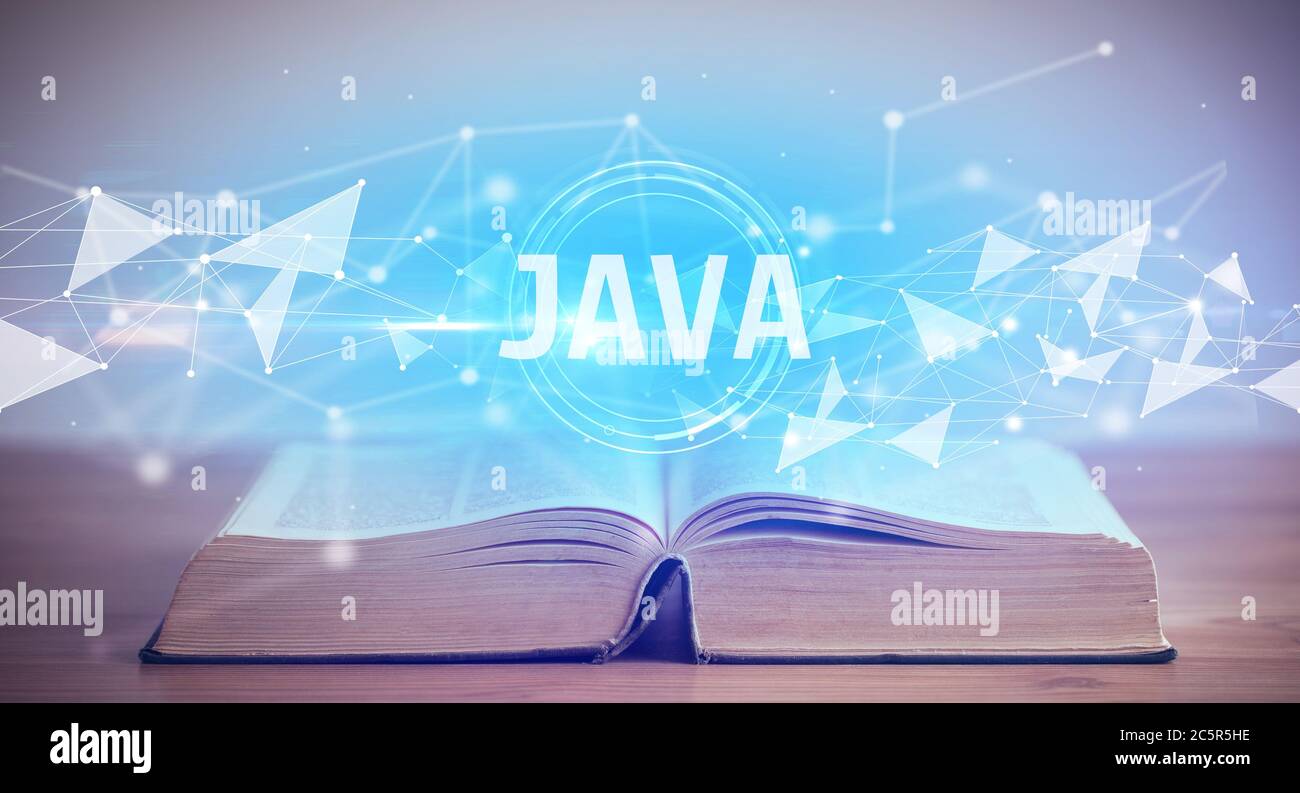 Open book with JAVA abbreviation, modern technology concept Stock Photo ...
