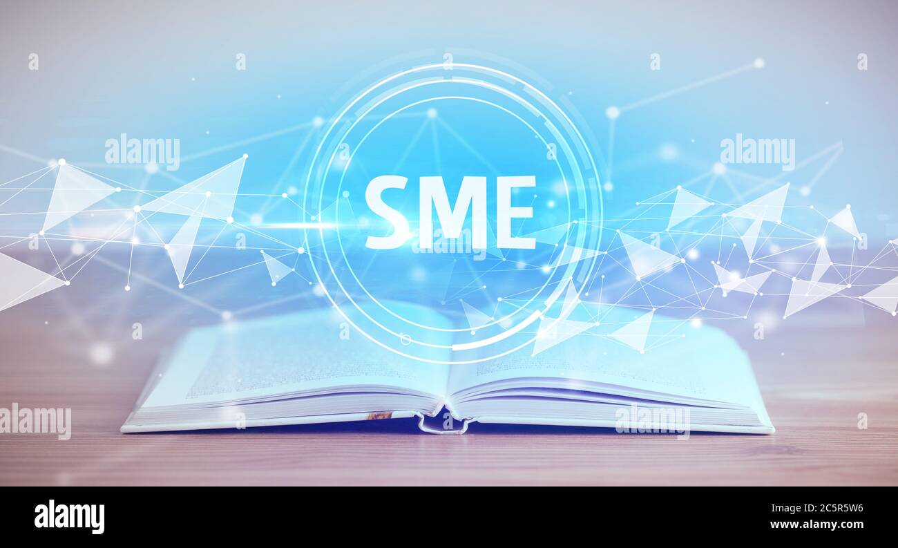 Open book with SME abbreviation, modern technology concept Stock Photo ...