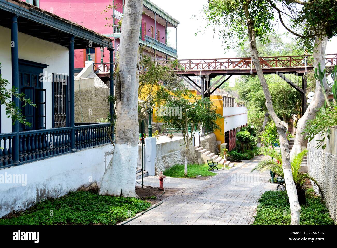 Colorful Colonial architecture in Lima, Peru Stock Photo - Alamy