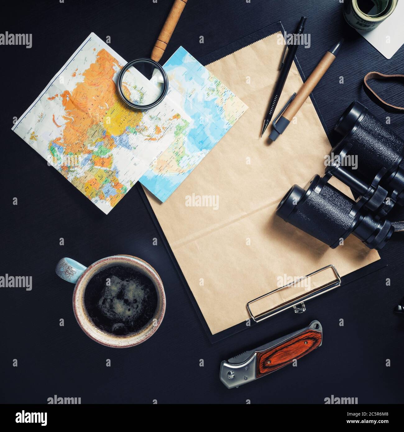 Ready for the trip. Travel plan background. Traveler's accessories ...