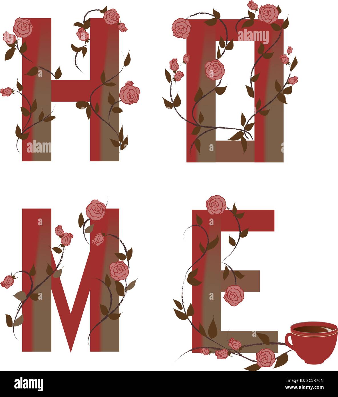 Cup coffee on handmade Stock Vector Images - Alamy