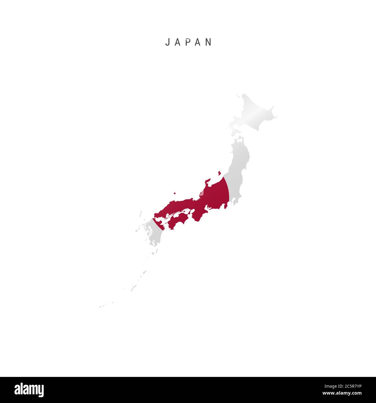 Detailed waving flag map of Japan. map with masked flag Stock Photo - Alamy
