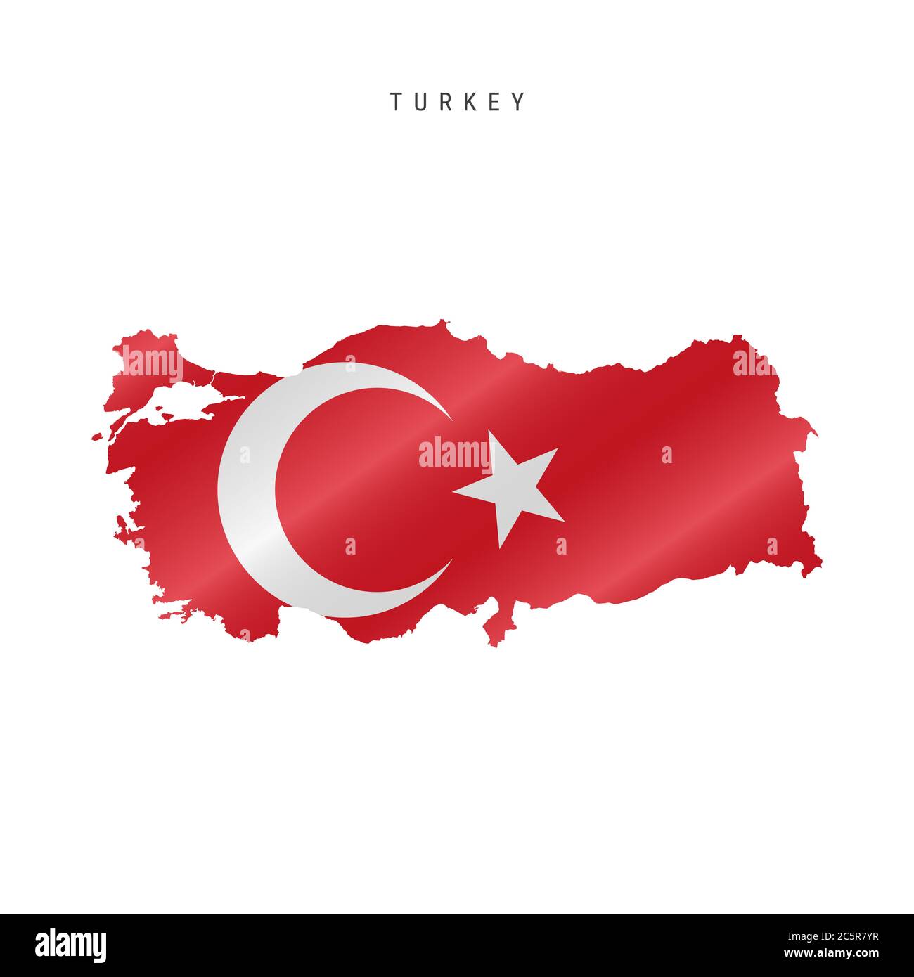 Detailed waving flag map of Turkey. map with masked flag Stock Photo ...