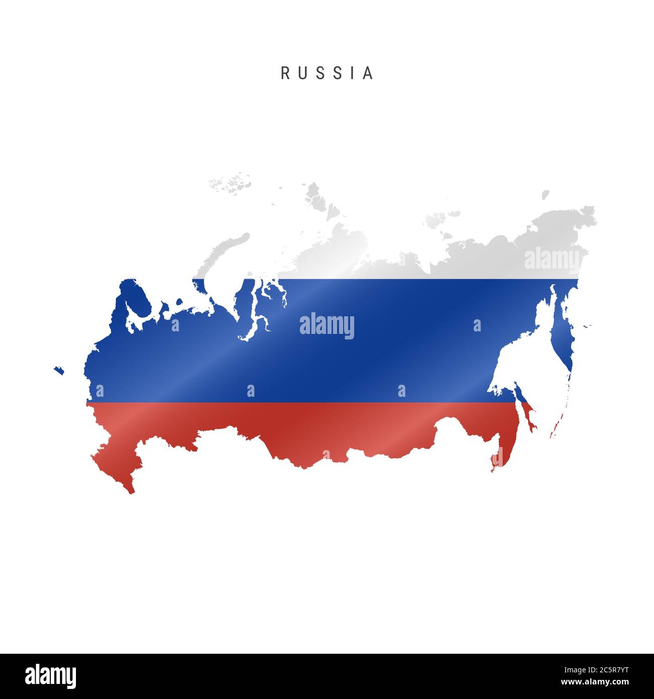 Detailed waving flag map of Russia. map with masked flag Stock Photo ...