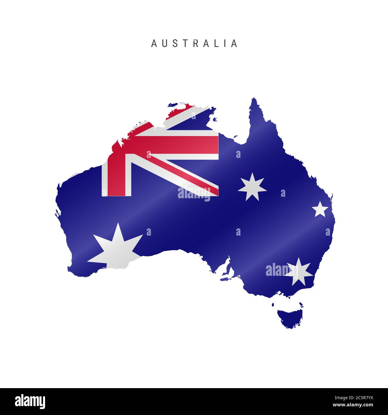 Detailed waving flag map of Australia. map with masked flag Stock Photo ...