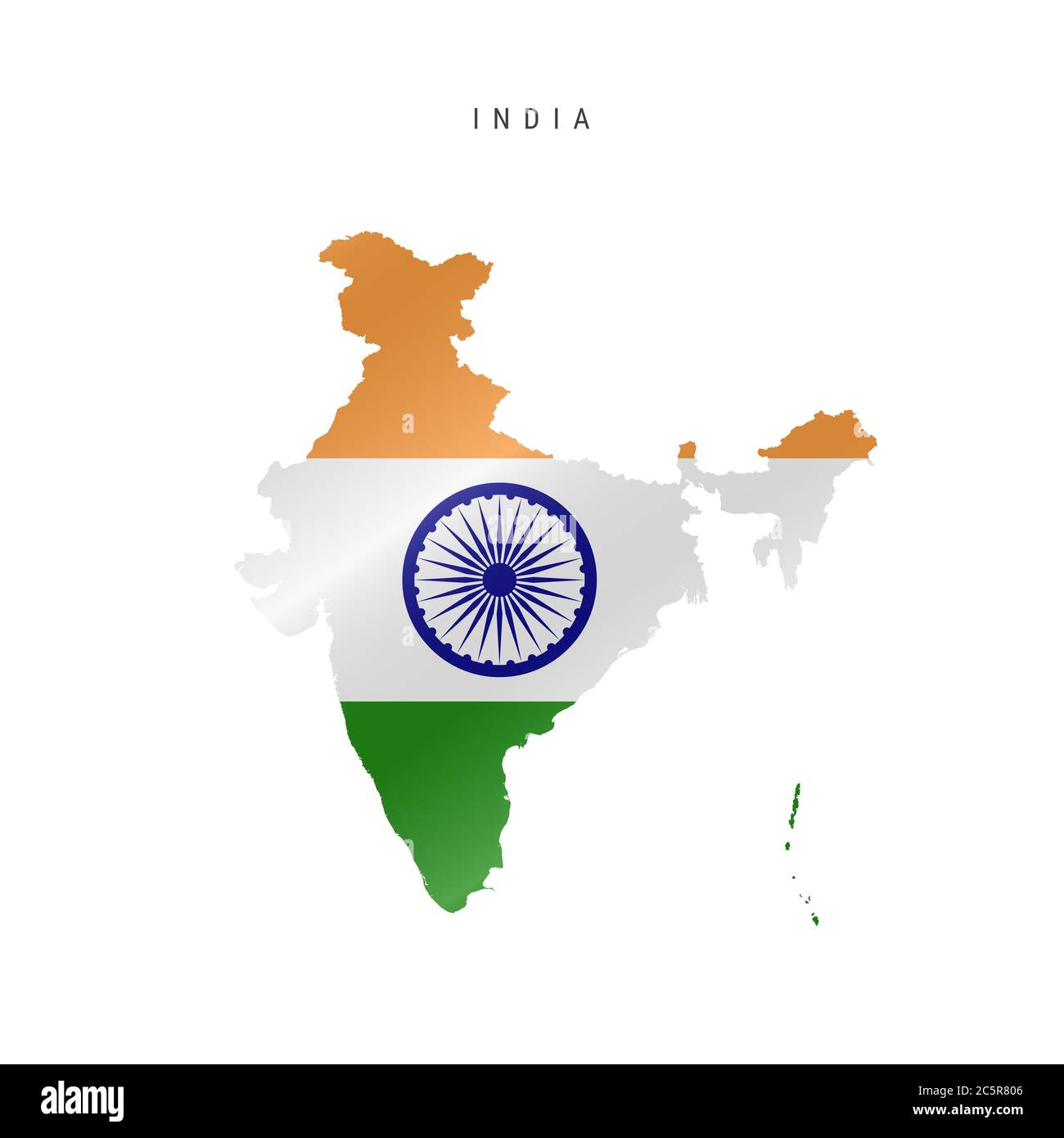 Detailed waving flag map of India. map with masked flag Stock Photo - Alamy