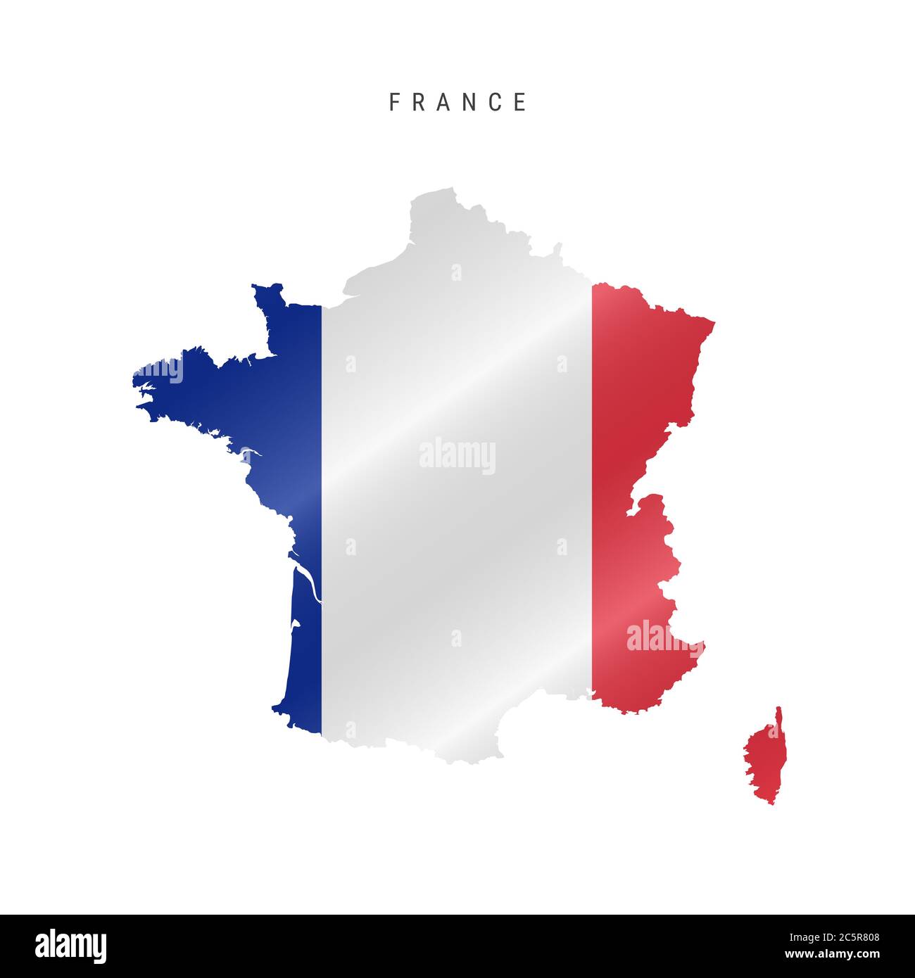 Detailed waving flag map of France. map with masked flag Stock Photo ...