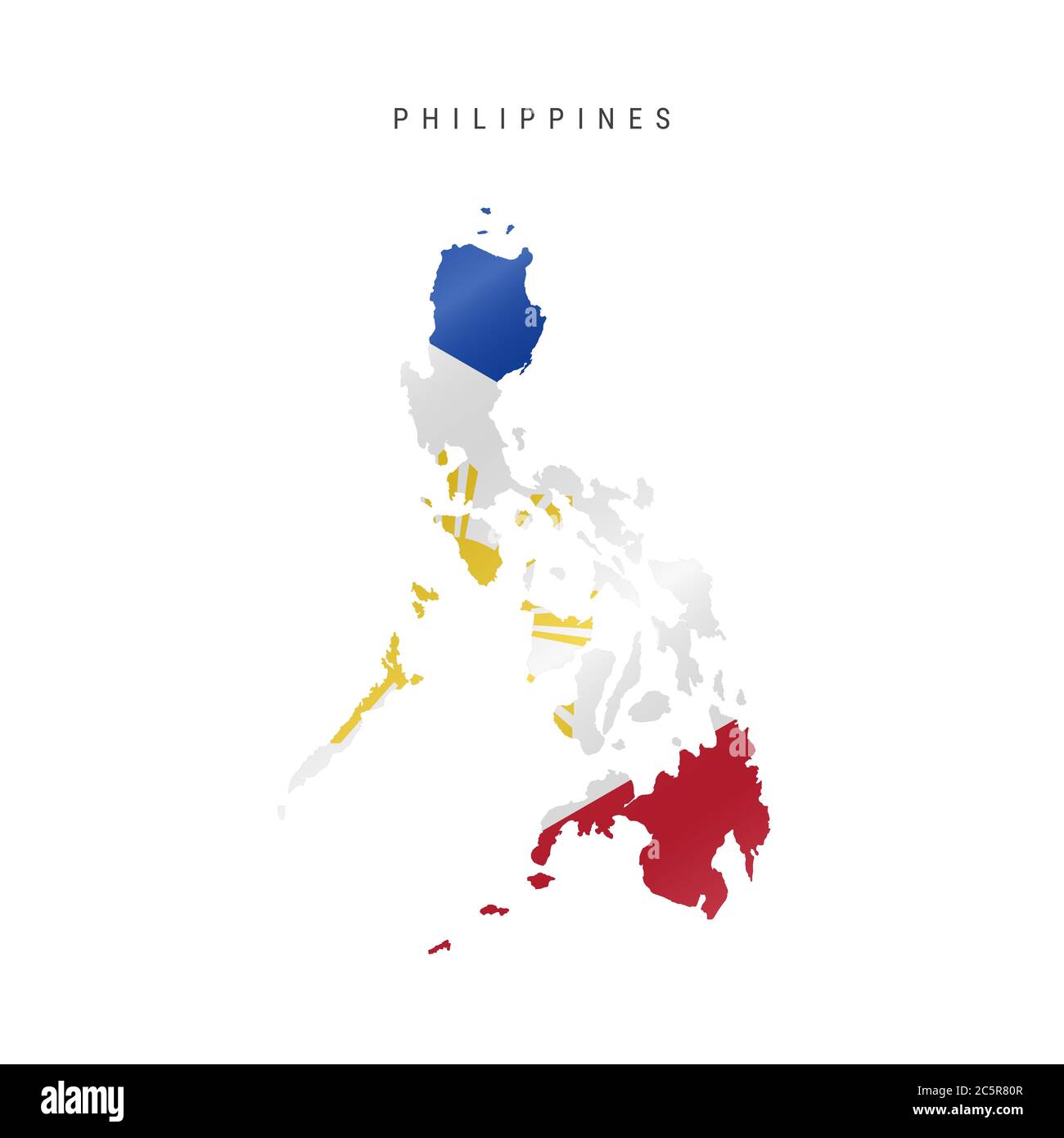 Detailed waving flag map of Philippines. map with masked flag Stock ...