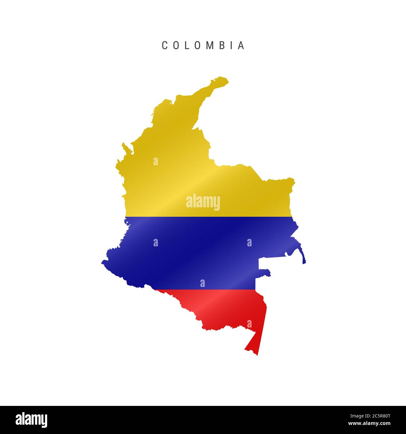 Detailed waving flag map of Colombia. map with masked flag Stock Photo ...