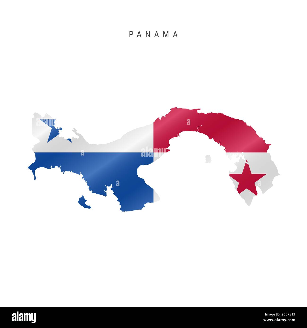 Detailed waving flag map of Panama. map with masked flag Stock Photo ...