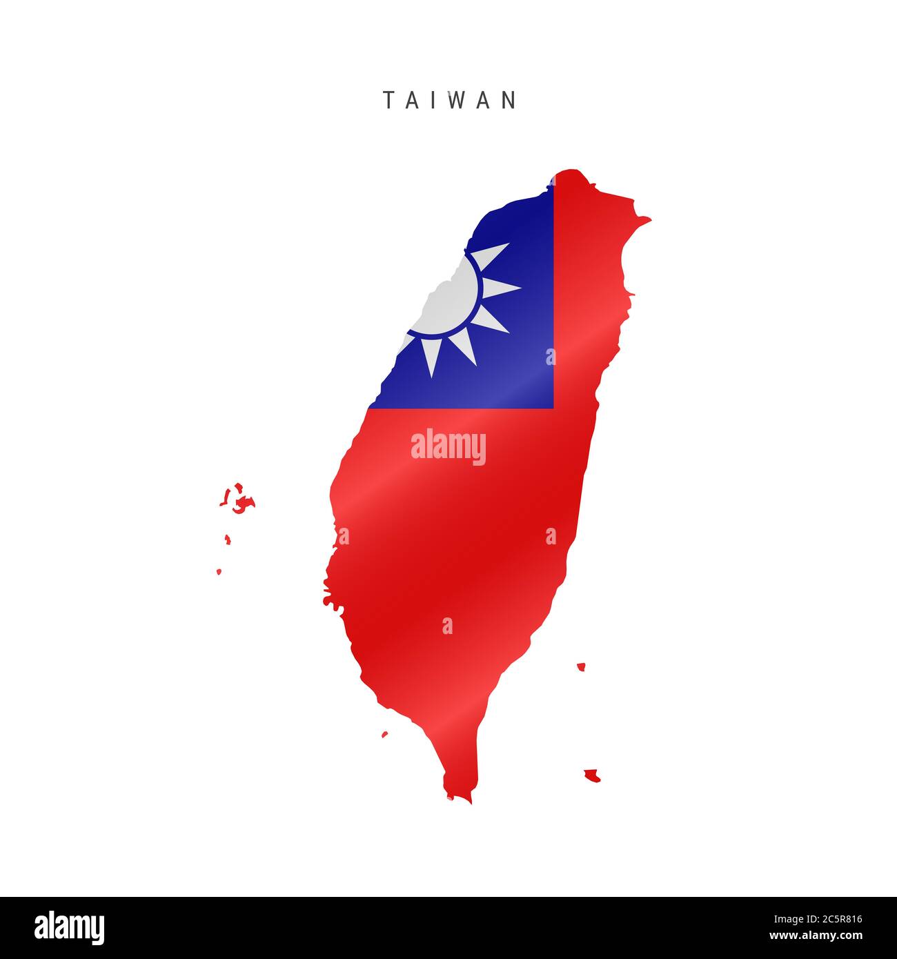 Detailed waving flag map of Taiwan. map with masked flag Stock Photo ...