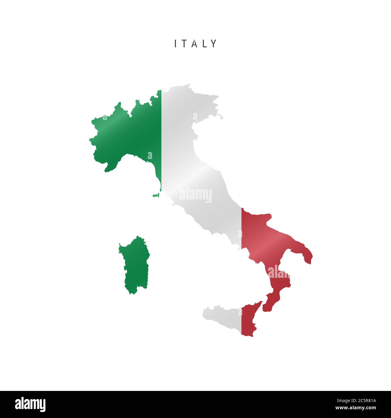 Detailed waving flag map of Italy. map with masked flag Stock Photo - Alamy