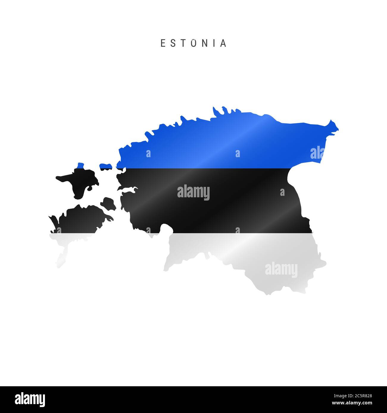 Detailed waving flag map of Estonia. map with masked flag Stock Photo ...