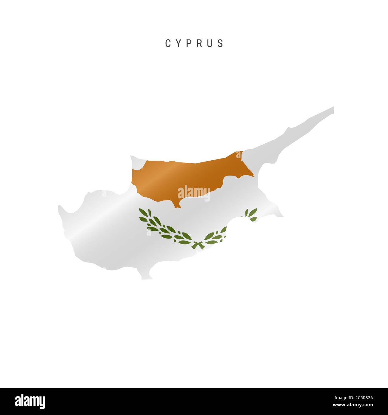 Detailed waving flag map of Cyprus. map with masked flag Stock Photo ...