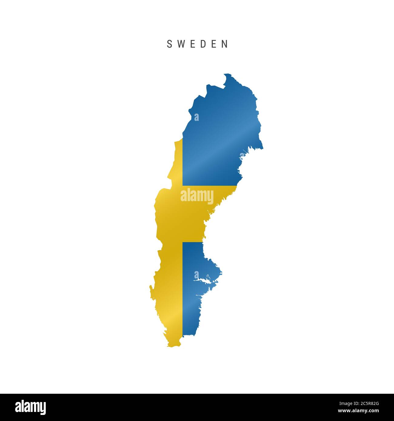 Detailed waving flag map of Sweden. map with masked flag Stock Photo ...
