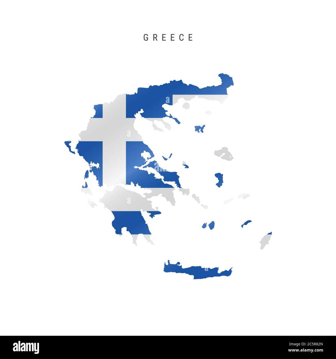 Detailed waving flag map of Greece. map with masked flag Stock Photo ...