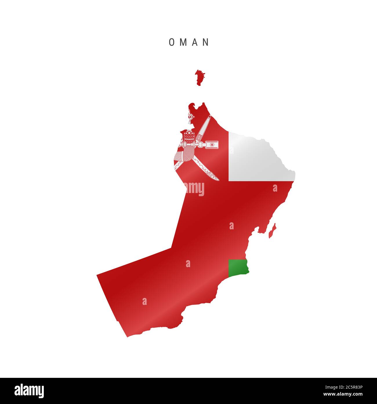 Detailed waving flag map of Oman. map with masked flag Stock Photo - Alamy