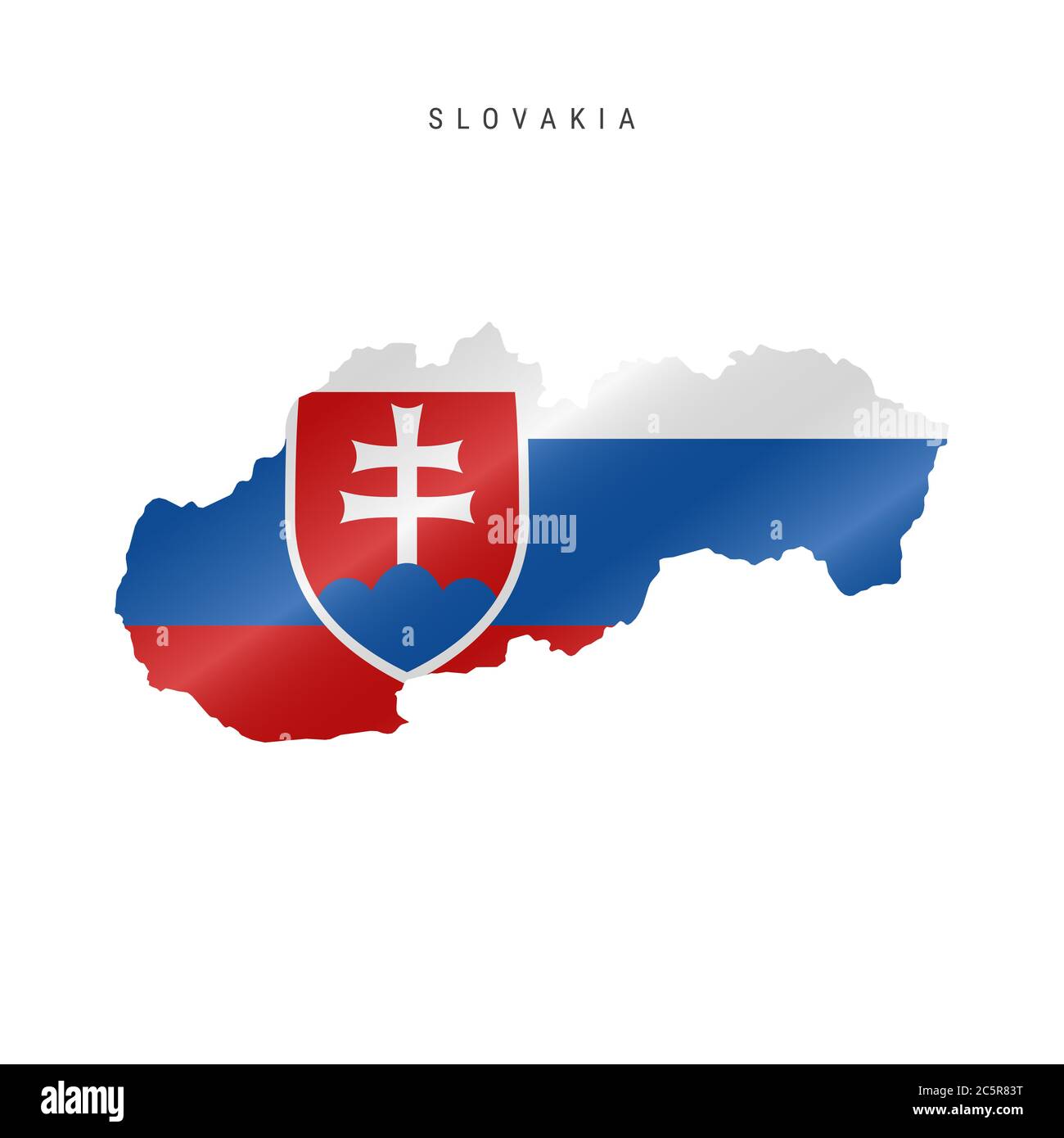 Detailed waving flag map of Slovakia. map with masked flag Stock Photo ...