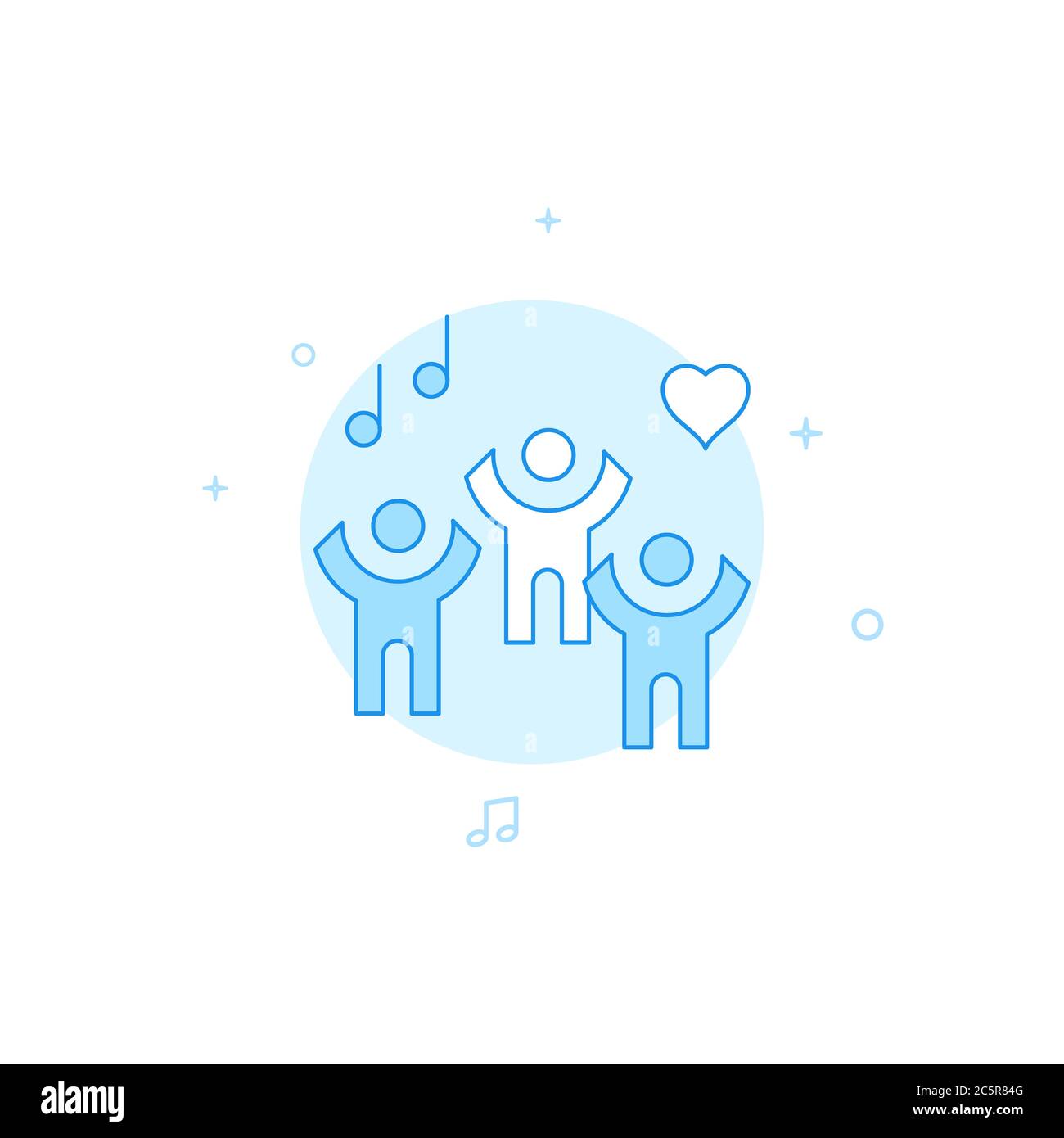 Concert, party, crowd, audience icon. Flat illustration. Filled line ...