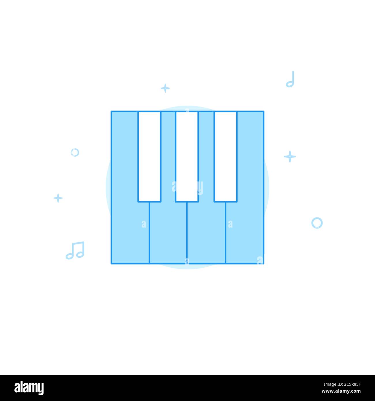 Pianist, piano player, piano keys icon. Flat illustration. Filled line ...