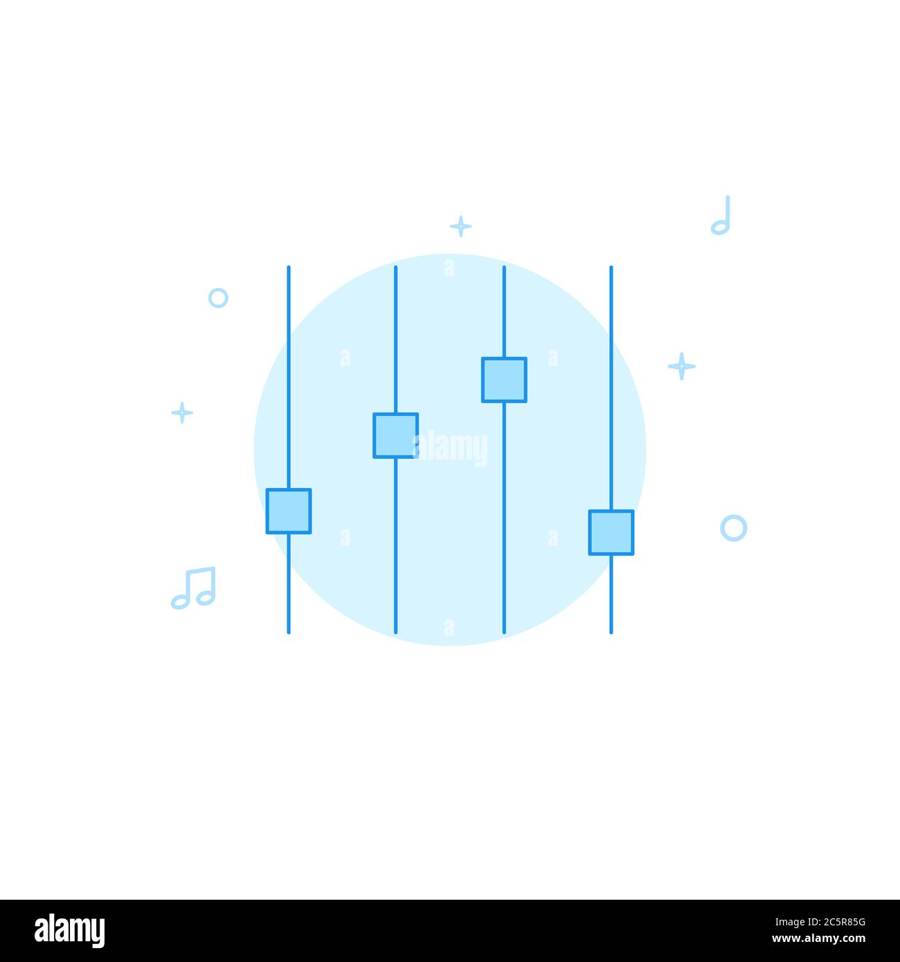 Sound engineer, mixing board, equalizer icon. Flat illustration. Filled ...
