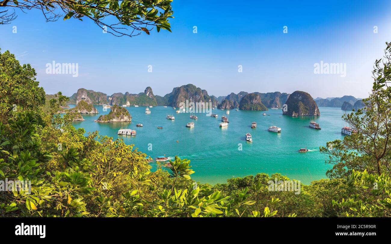 Panorama of Halon bay, Vietnam in a summer day Stock Photo - Alamy