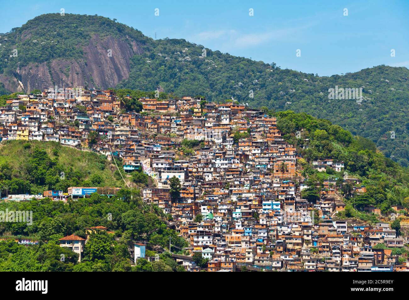 Red Brick Houses in Favela on the Hill in Rio de Janeiro City, Brazil ...