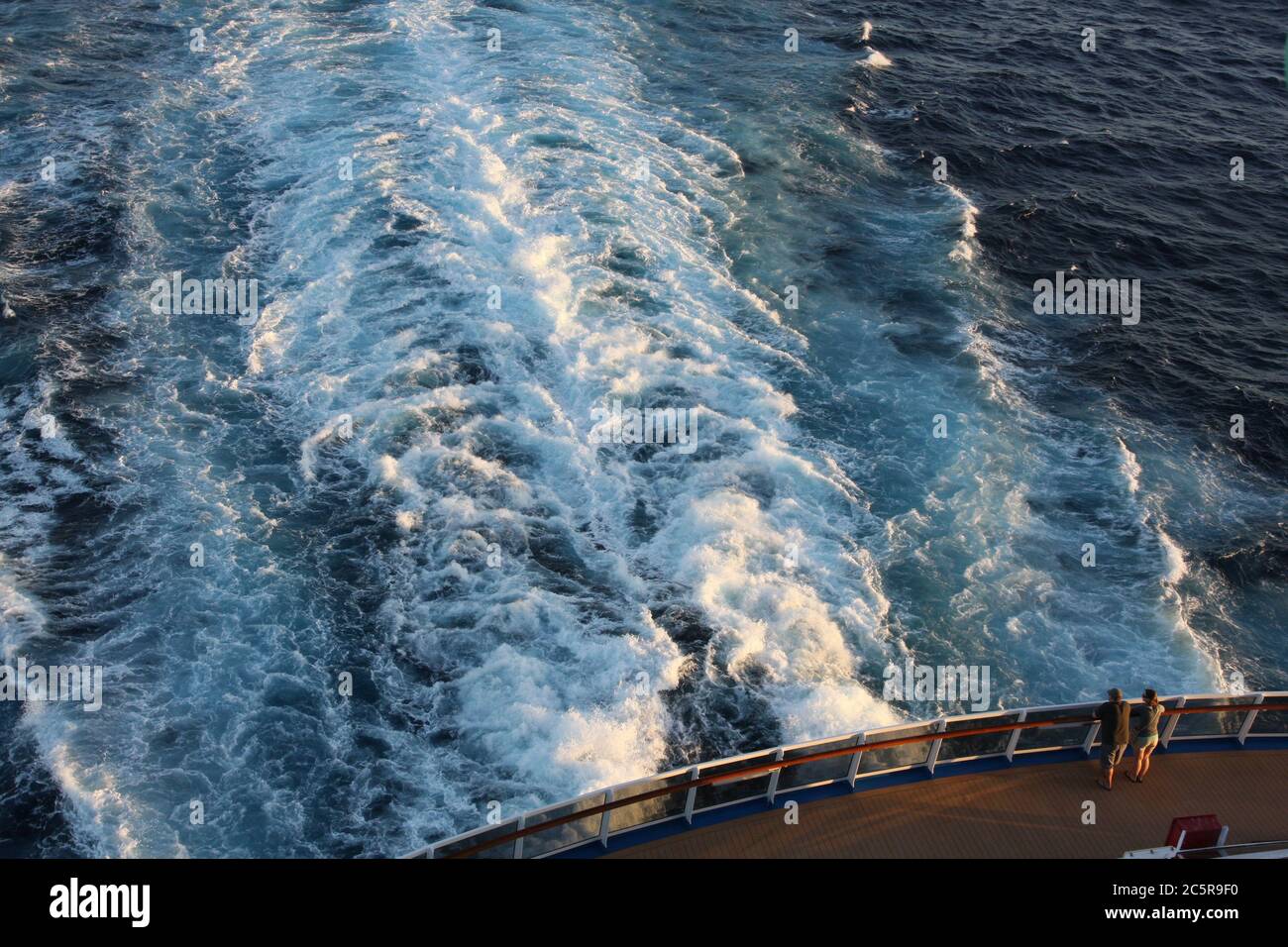 Wonderful cruse watching forceful waves at back of ship from powerful ...